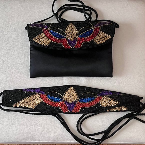 Bags | Venice Carnival Theme Womens Rayon Satin And Sequined Purse And ...